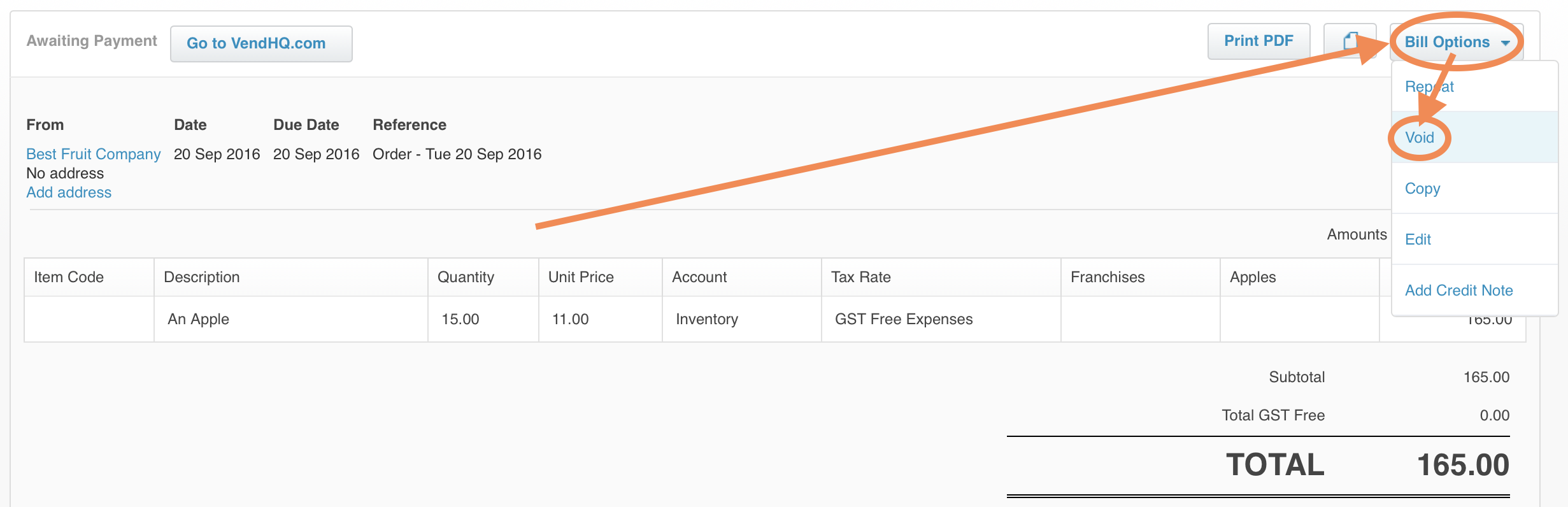 How To Cancel Delete Void Or Write Off An Invoice Or Bill In Xero